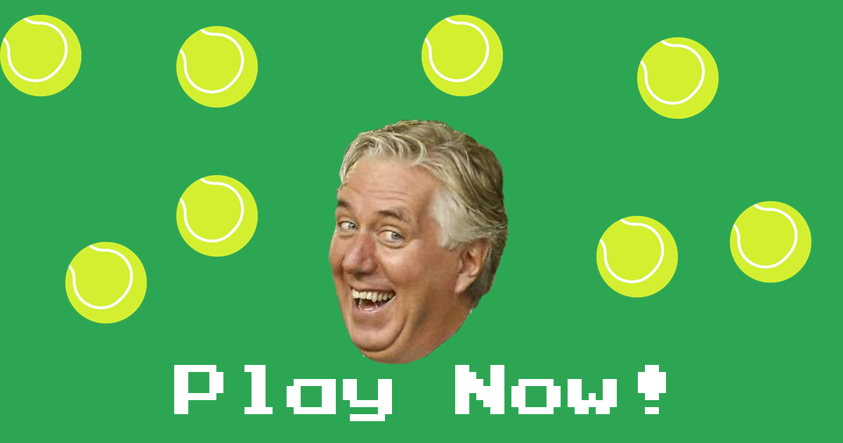 Hit John Delaney with as many tennis balls as you can!